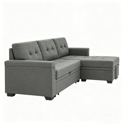 China Quick Pull out Convertible Linen Sofa Bed for Overnight Guest Sleeping Use for sale