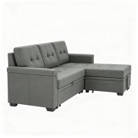 China Simple Pull Mechanism Fabric Convert Sofa Bed for Temporary Guest Bedroom for sale