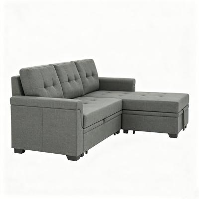 China Simple Pull Mechanism Fabric Convert Sofa Bed for Temporary Guest Bedroom for sale