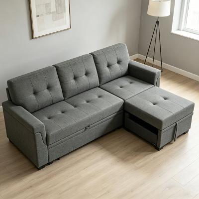 China Flexible Convert Tufted Sleeper Sofa Bed for Holiday Cottage Interior Decor for sale
