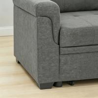 China Button Tufted Linen Convertible Sofa Bed for Modern Minimalist Home Interior for sale