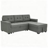 China Button Tufted Linen Convertible Sofa Bed for Modern Minimalist Home Interior for sale