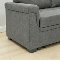 China Button Tufted Linen Convertible Sofa Bed for Modern Minimalist Home Interior for sale