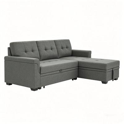 China Sleek Tufted Backrest Fabric Sleeper Sofa Bed for City Center Tiny Studios for sale