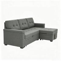 China Sleek Tufted Backrest Fabric Sleeper Sofa Bed for City Center Tiny Studios for sale