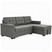 China Sleek Tufted Backrest Fabric Sleeper Sofa Bed for City Center Tiny Studios for sale