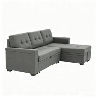 China Sleek Tufted Backrest Fabric Sleeper Sofa Bed for City Center Tiny Studios for sale