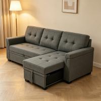 China Compact Multi Feature Fabric Convertible Sofa Bed for Tiny Urban Condo Decor for sale