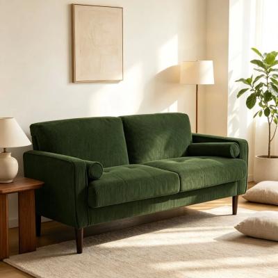 China Modern Corduroy 2 Seater Sofa Comfort Upholstered Couch for Living Room Home Furniture Decoration for sale
