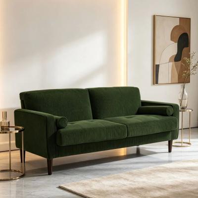 China Elegant Corduroy Upholstered 2 Seater Sofa for Small Apartment Living Room Interior Decoration for sale