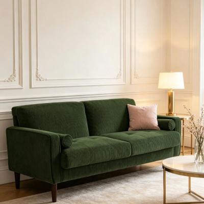 China Comfortable Padded Corduroy 2 Seater Sofa for Apartment Living Room Household Leisure Furniture for sale