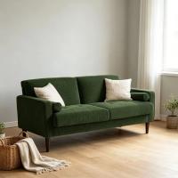 China Comfortable Padded Corduroy 2 Seater Sofa for Apartment Living Room Household Leisure Furniture for sale