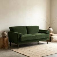 China Comfortable Padded Corduroy 2 Seater Sofa for Apartment Living Room Household Leisure Furniture for sale