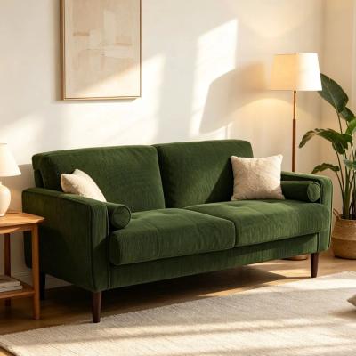 China Practical Corduroy Upholstered 2 Seater Sofa for Small Family Living Room Lounge Decoration for sale