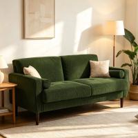 China Soft Touch Corduroy Fabric 2 Seater Sofa Couch for Residential Home Living Room Rest Scenarios for sale