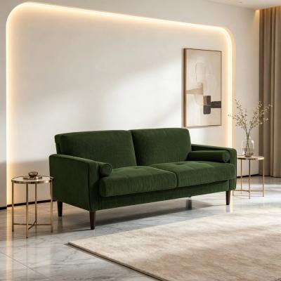 China Well Padded Corduroy 2 Seater Sofa with Solid Wood Legs for Home Living Room Comfort Use for sale
