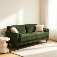 China Well Padded Corduroy 2 Seater Sofa with Solid Wood Legs for Home Living Room Comfort Use for sale