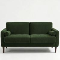 China Exquisite Corduroy Upholstered 2 Seater Sofa Couch for Residential Living Room Interior Furnishing for sale