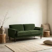 China Aesthetic Corduroy Fabric Two Seater Sofa for Modern Apartment Living Room Interior Decoration for sale
