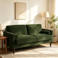 China Warm Toned Corduroy Upholstered Two Seater Sofa Couch for Home Living Room Cozy Space Build for sale