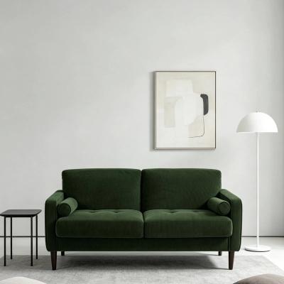 China Soft Fabric Corduroy Two Seater Sofa with Wood Legs for Household Living Room Leisure Rest Use for sale