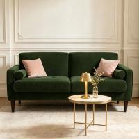 China Soft Upholstered Corduroy 2-Seat Loveseat Sofa with Thick Cushion for Home Living Room for sale
