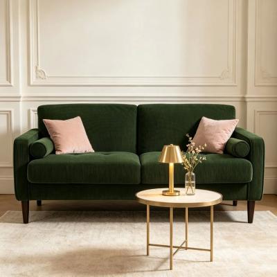 China Soft Upholstered Corduroy 2-Seat Loveseat Sofa with Thick Cushion for Home Living Room for sale