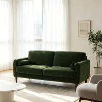 China Soft Upholstered Corduroy 2-Seat Loveseat Sofa with Thick Cushion for Home Living Room for sale
