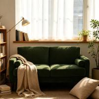 China Cozy Cushion Corduroy Two Seater Sofa for Apartment Living Room Household Rest Scenarios for sale
