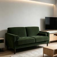 China Cozy Cushion Corduroy Two Seater Sofa for Apartment Living Room Household Rest Scenarios for sale