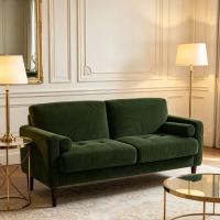 China Warm Home Green Corduroy Two Seater Sofa for Household Living Room Cozy Interior Space Build for sale