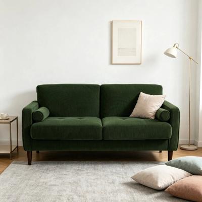 China Stable Frame Corduroy Two Seater Sofa for Compact Apartment Living Room Relax Sitting Purpose for sale