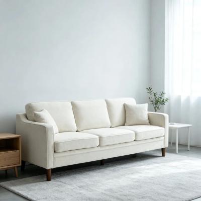 China Simple Style Cream Three Seater Sofa for Compact Apartment Living Room Home Layout Design for sale