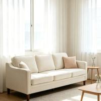 China Spacious Seating Fabric Three Seater Sofa for Modern Home Living Room Guest Reception Use for sale