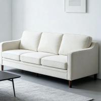 China Neat Line Design Cream Three Seater Sofa for Modern Villa Living Room Interior Layout Work for sale
