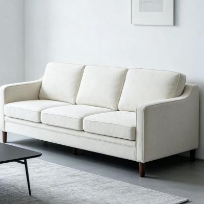 China Neat Line Design Cream Three Seater Sofa for Modern Villa Living Room Interior Layout Work for sale