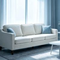 China Guest Friendly Three Seater Upholstered Sofa for Home Living Room Visitor Reception Needs for sale