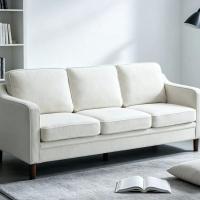 China Smooth Surface Three Seater Fabric Sofa for Family Living Room Visual Aesthetic Decoration for sale