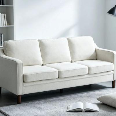 China Smooth Surface Three Seater Fabric Sofa for Family Living Room Visual Aesthetic Decoration for sale