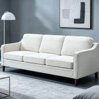 China Smooth Surface Three Seater Fabric Sofa for Family Living Room Visual Aesthetic Decoration for sale