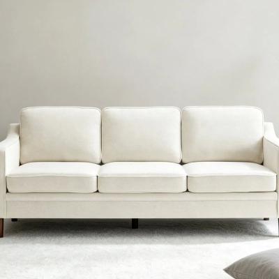 China Home Focused Cream Three Seater Sofa for Small Family Living Room Daily Leisure Activity Use for sale