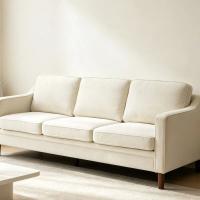 China Home Focused Cream Three Seater Sofa for Small Family Living Room Daily Leisure Activity Use for sale