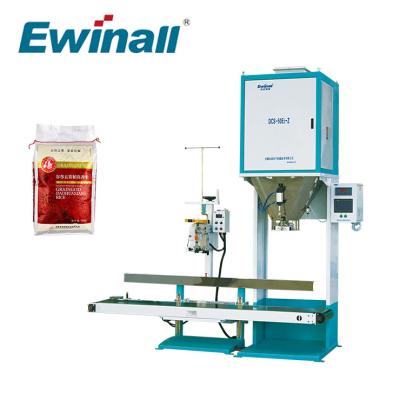 China PLC Control Rice Packing Machine With Vibrator Sewing Conveyor DCS-50E2-Z for sale