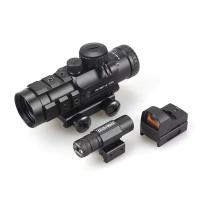 China 155mm Length Prismatic Scope Hunting 4x32 with Red Laser and Mini Red Dot for sale