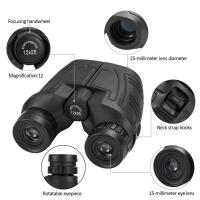 China Optical Lens 12x25 Compact Binoculars Telescope for Wide Vison Hunting and Bird Watching for sale