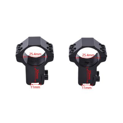 China 25.4mm Tube Diameter High Riser Scope Mount Double Ring in Aluminium for Long-Lasting for sale