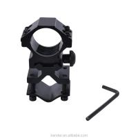 China 25.4mm Aluminum Alloy Detachable Dual Ring Mount for Black Flashlight and 100g Weight for sale
