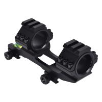 China Tactical Dual Scope Mount Ring with Bubble Level 40mm Offset Fits 21mm Picatinny Rail for sale
