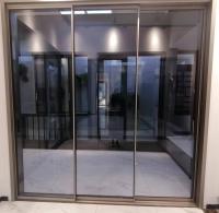 China Narrow Frame Slim Aluminum Slide Door Heat Resistant Exterior Sliding Door for sale
