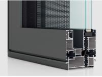 China House Double Glazed Mesh Aluminum Swing Window Deep Grey Frame for sale